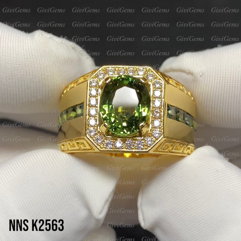 Nhẫn nam Sapphire xanh chuối thiên nhiên – NNS K2563 – Givigems